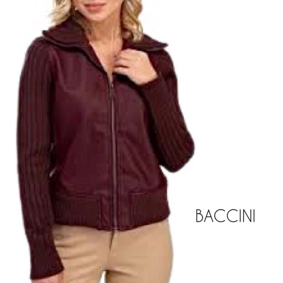 Baccini | Jackets & Coats | Baccini Wine Faux Leather Jacket | Poshmark